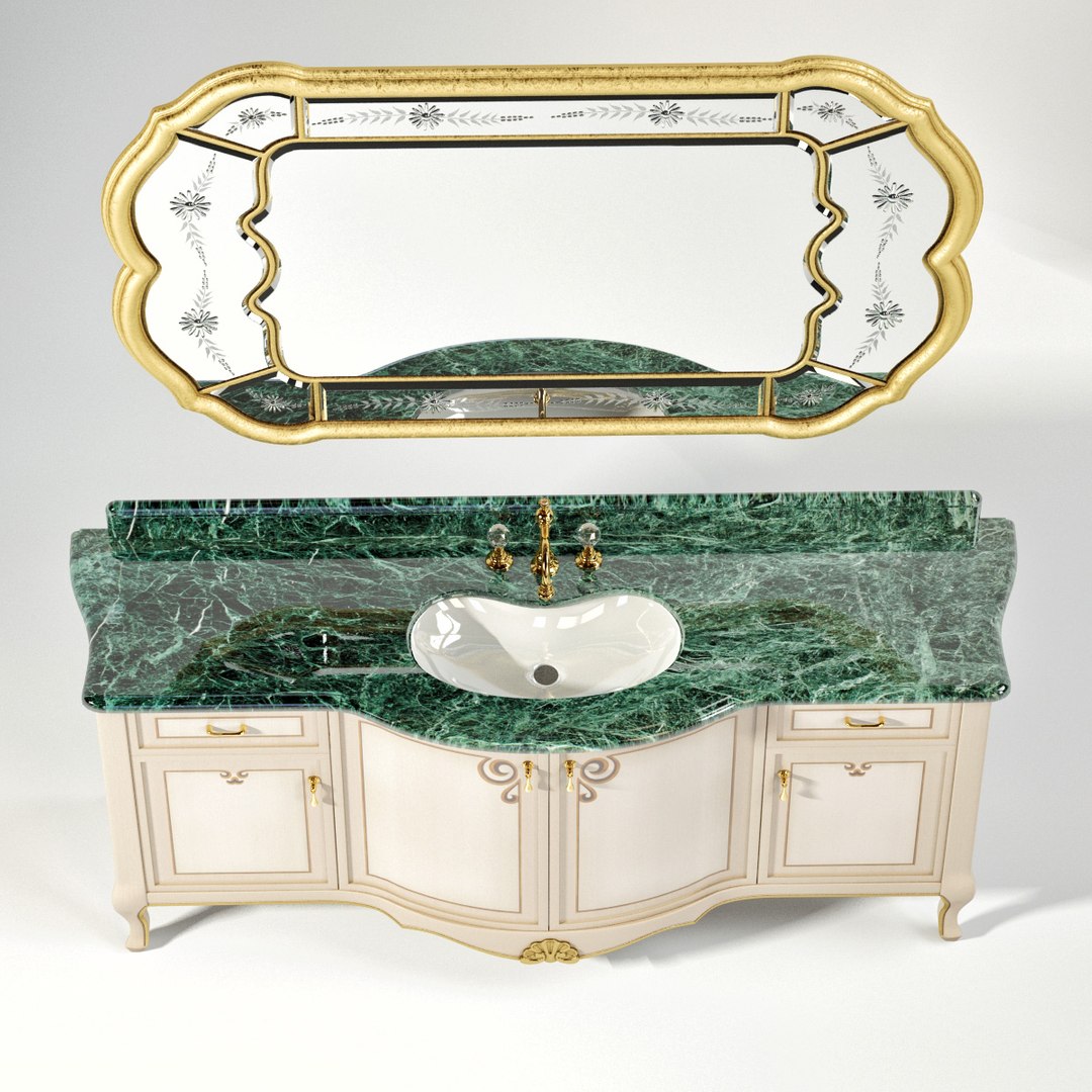 3d Lineatre Gold Componibile Bathroom Furniture