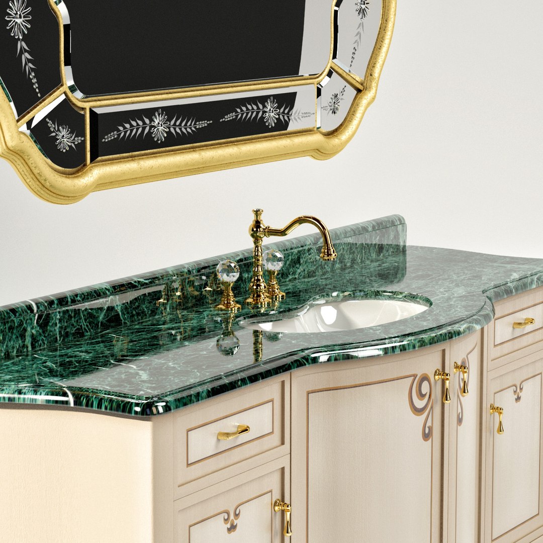 3d Lineatre Gold Componibile Bathroom Furniture