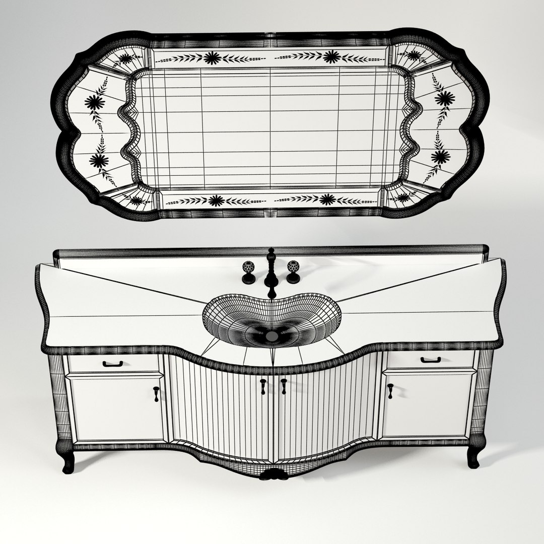 3d Lineatre Gold Componibile Bathroom Furniture