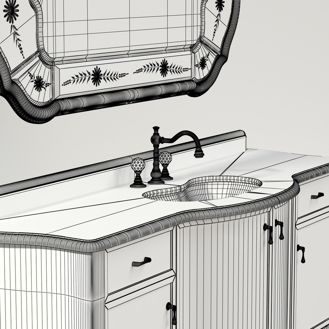 3d Lineatre Gold Componibile Bathroom Furniture