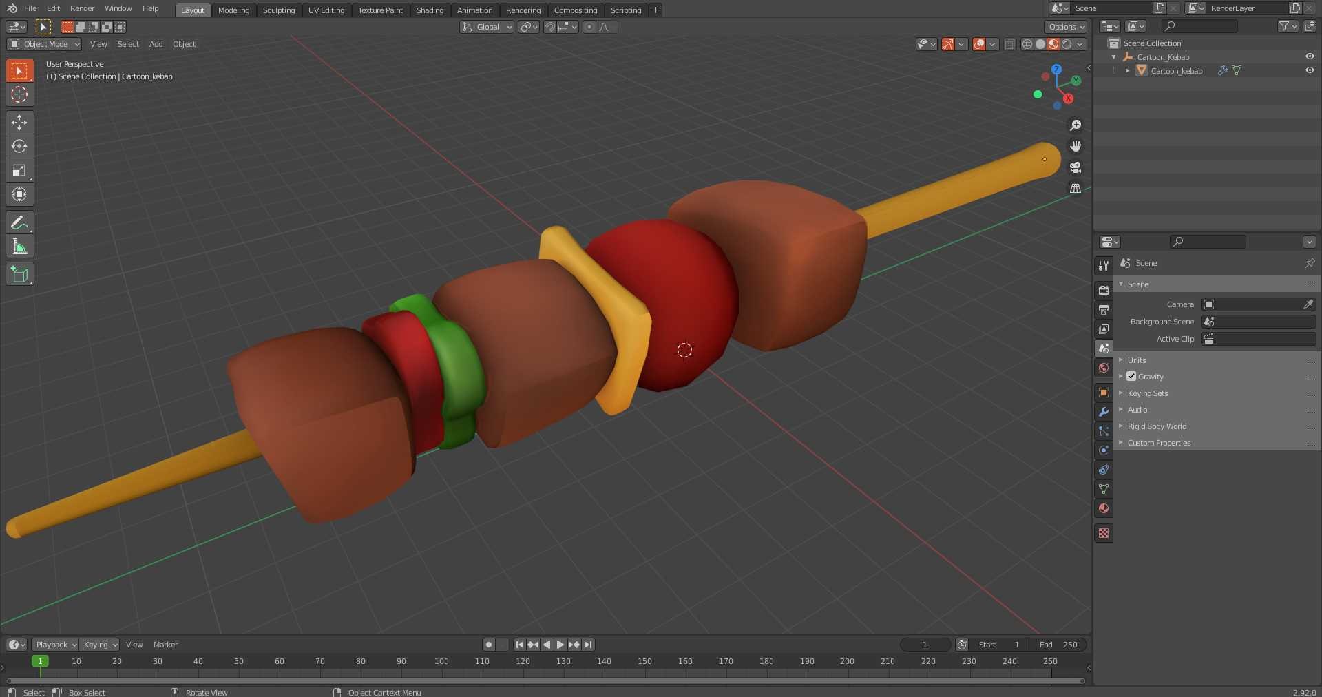 Cartoon Kebab 3D Model - TurboSquid 2155506