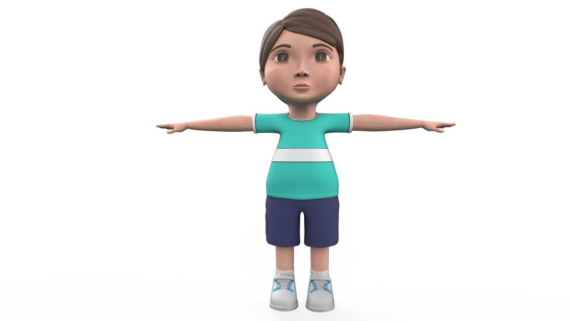 Cartoon Kid Character Nico With Rig Model - TurboSquid 2274332