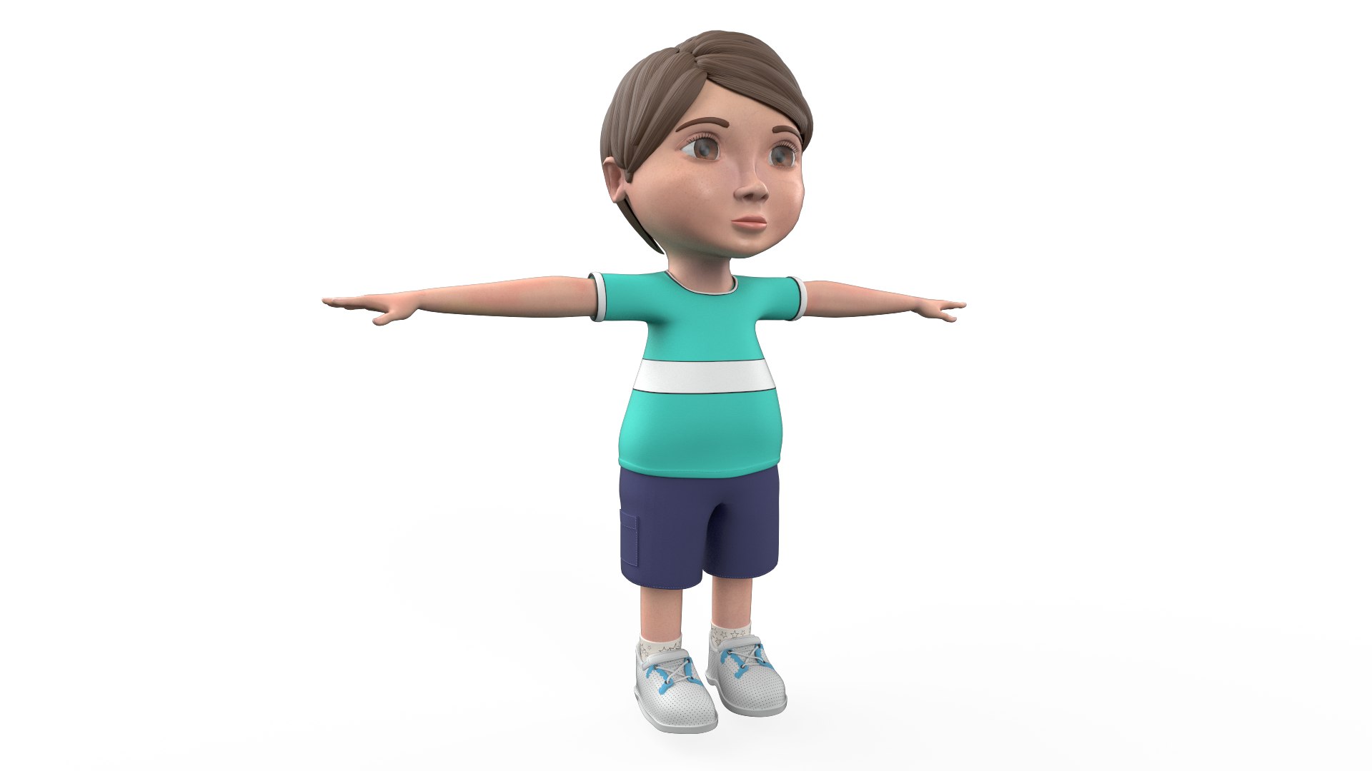 Cartoon Kid Character Nico With Rig Model - TurboSquid 2274332