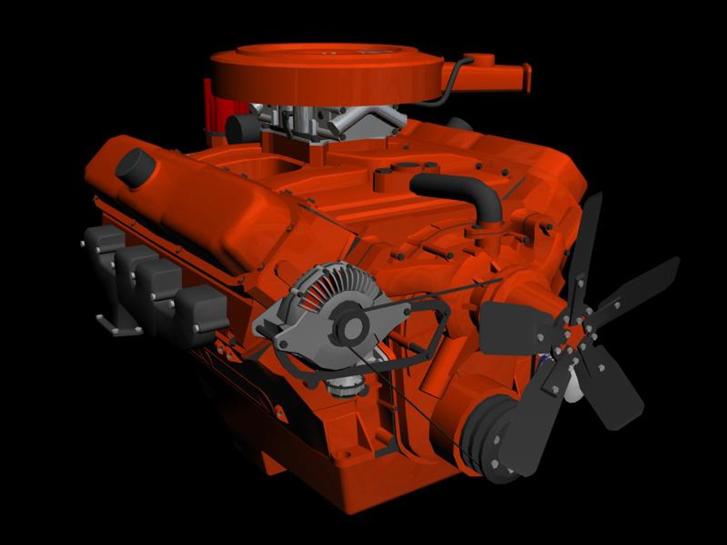 3ds Max Crysler V8 Engine 340