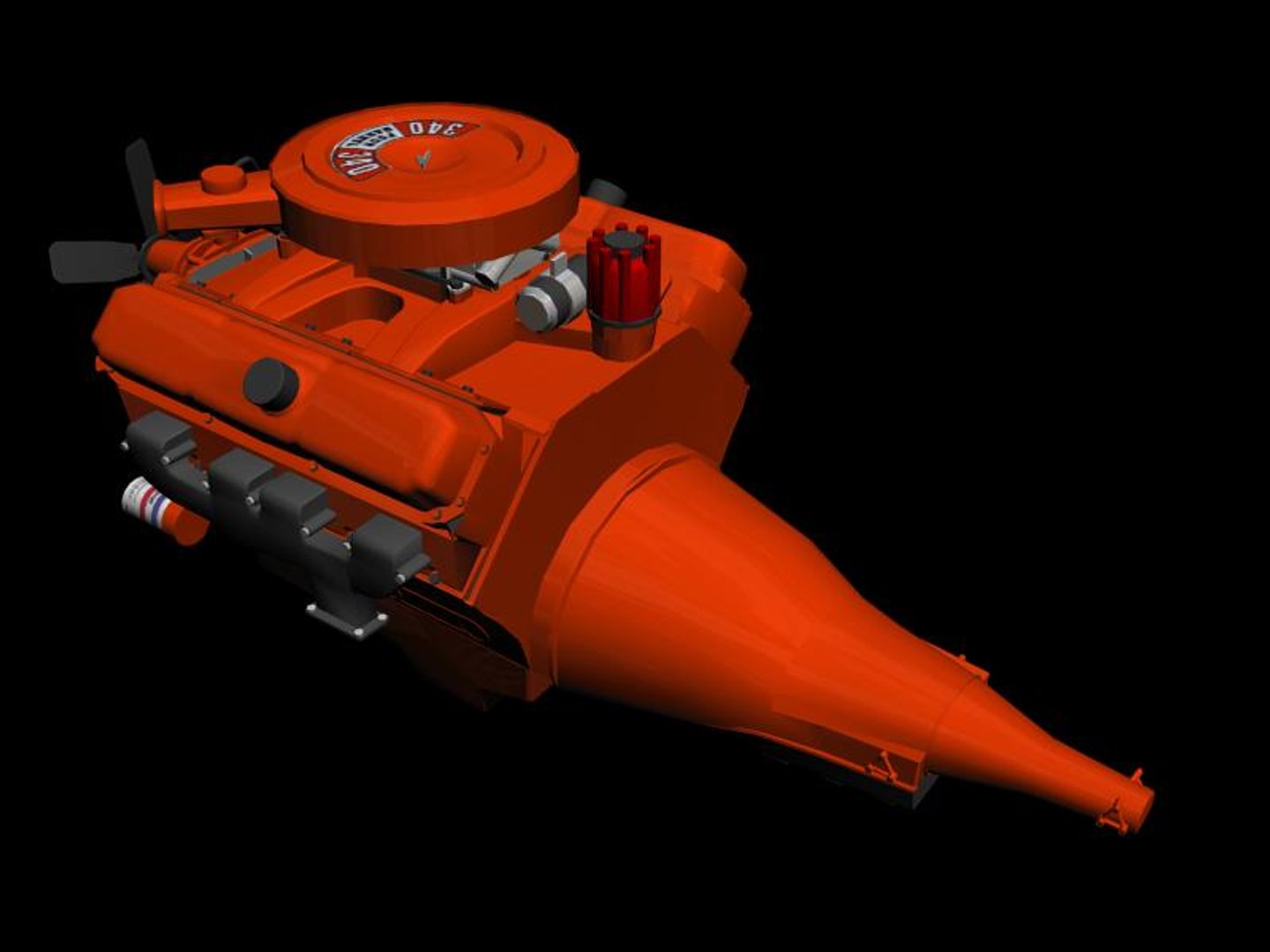 3ds Max Crysler V8 Engine 340