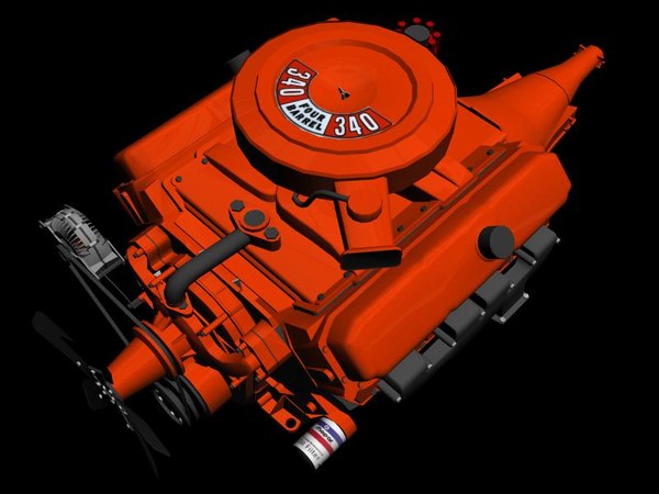 3d blown hemi engine model