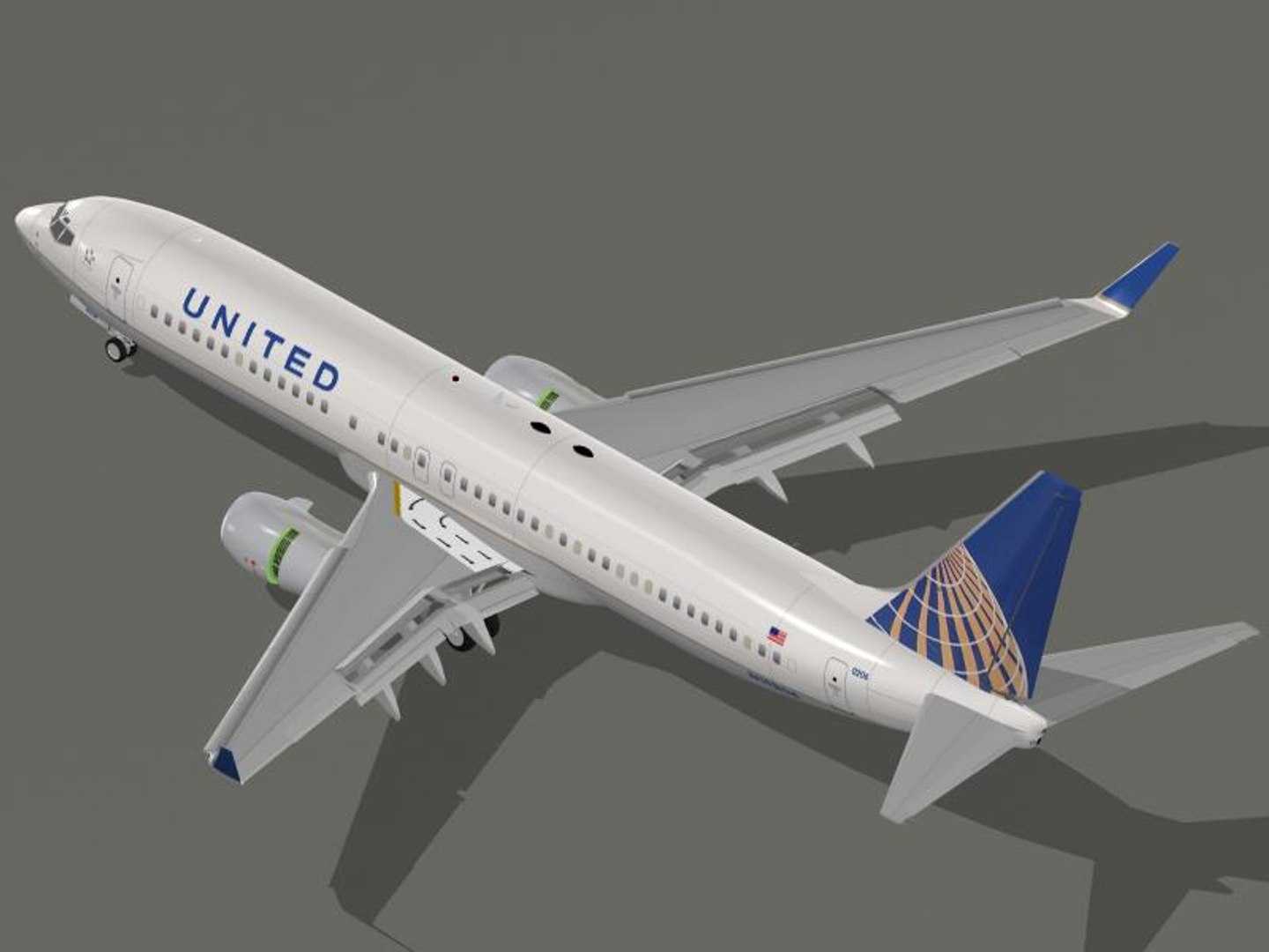 3d Boeing 737-800 United Airlines Model