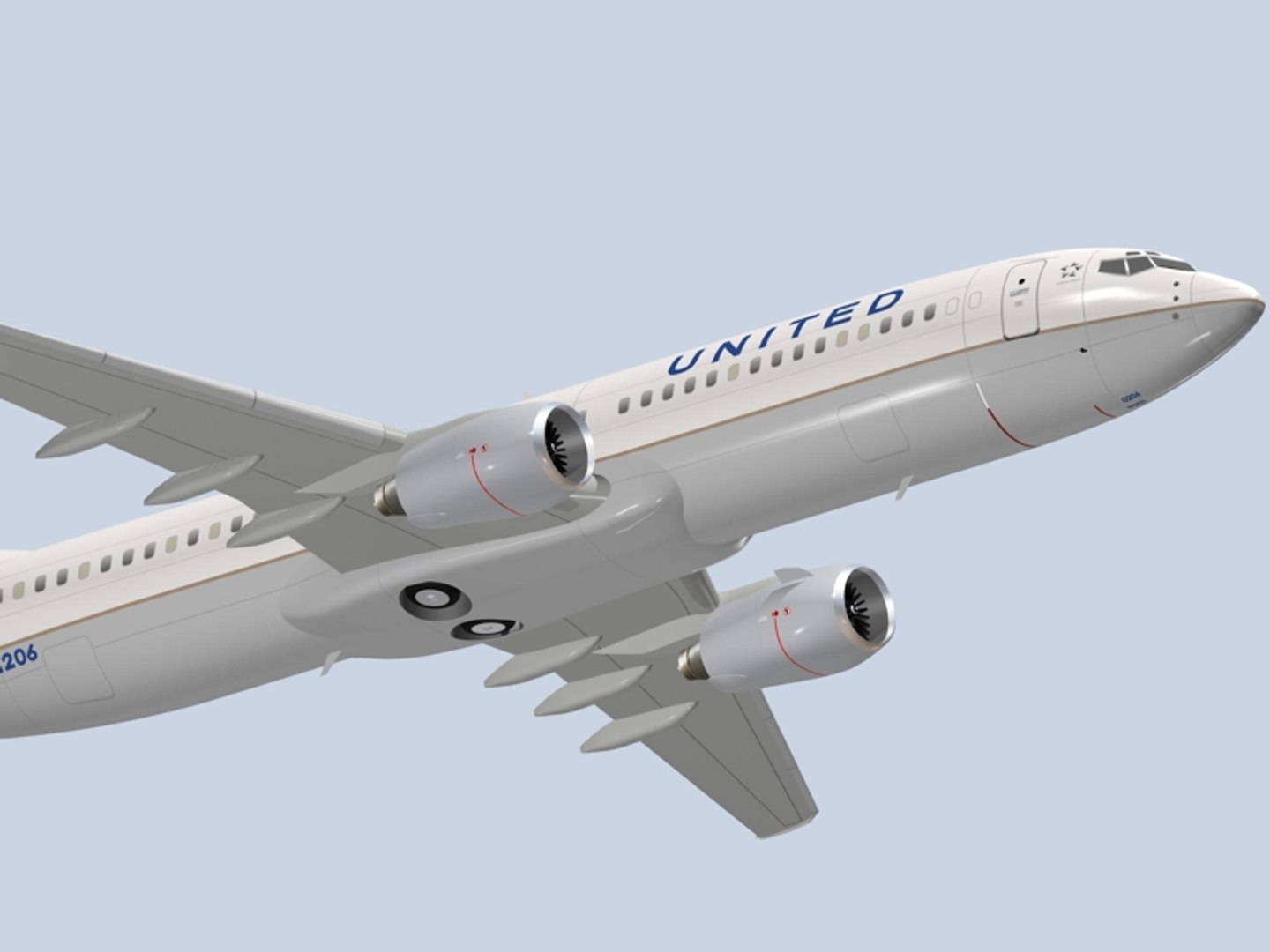 3d Boeing 737-800 United Airlines Model