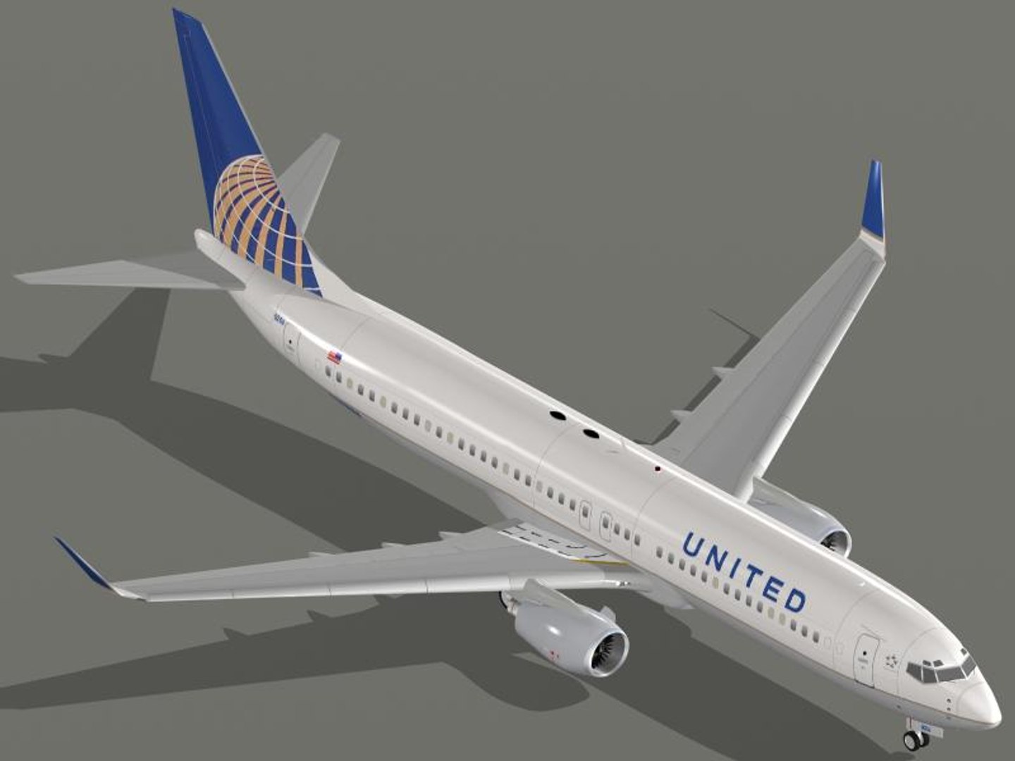 3d Boeing 737-800 United Airlines Model
