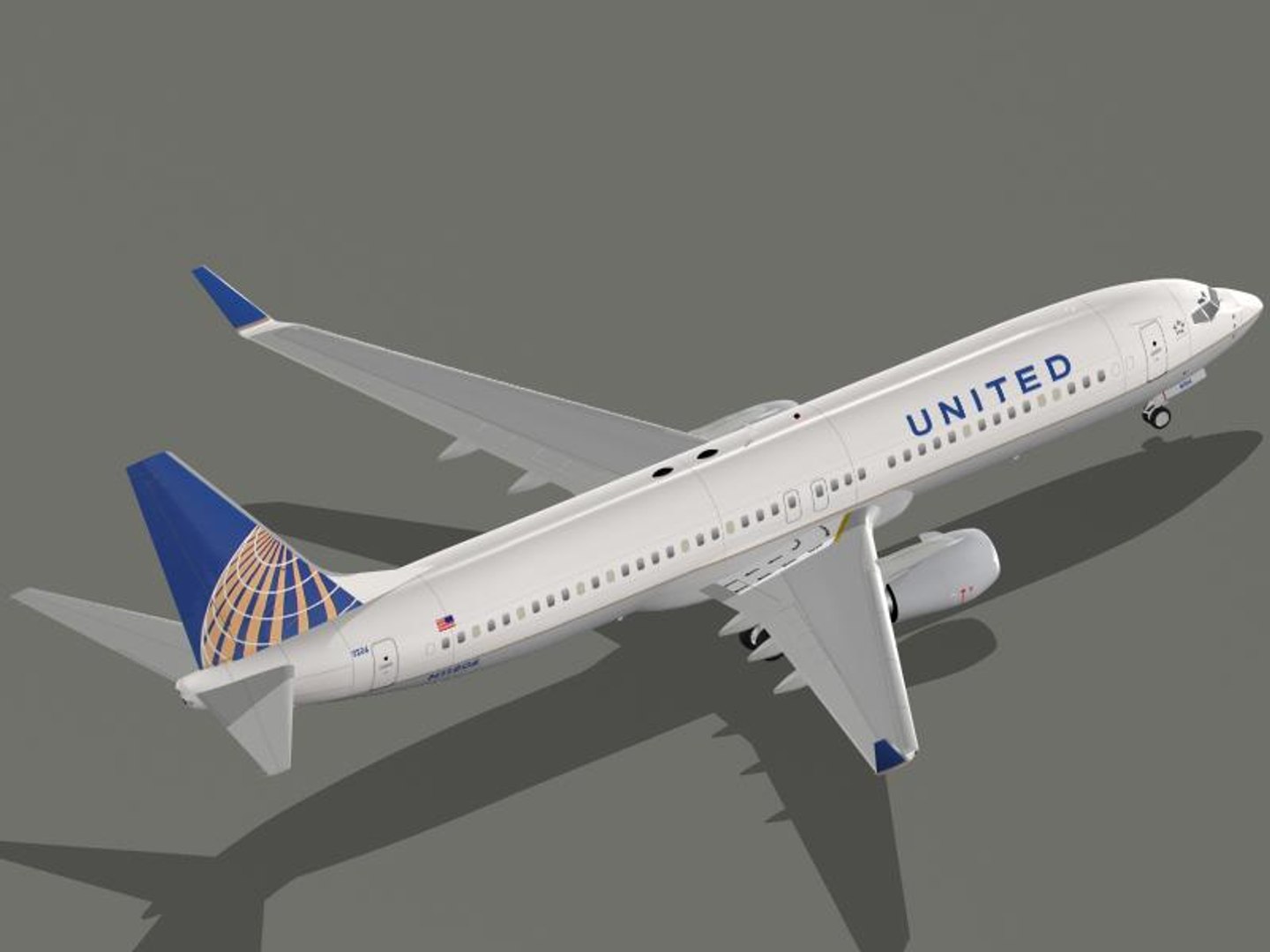 3d Boeing 737-800 United Airlines Model