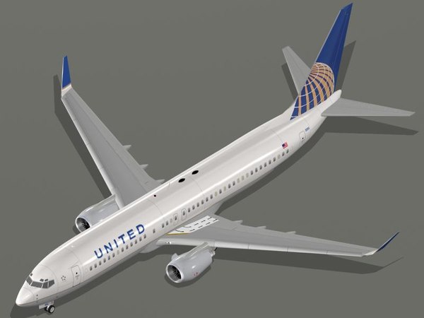 3d boeing 737-800 united airlines model