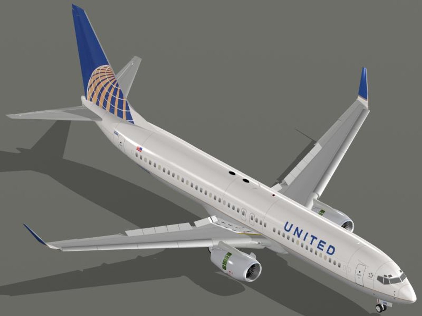 3d Boeing 737-800 United Airlines Model