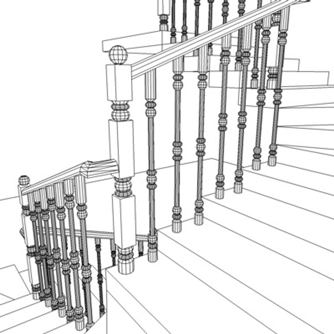 3d Stair Wood Model