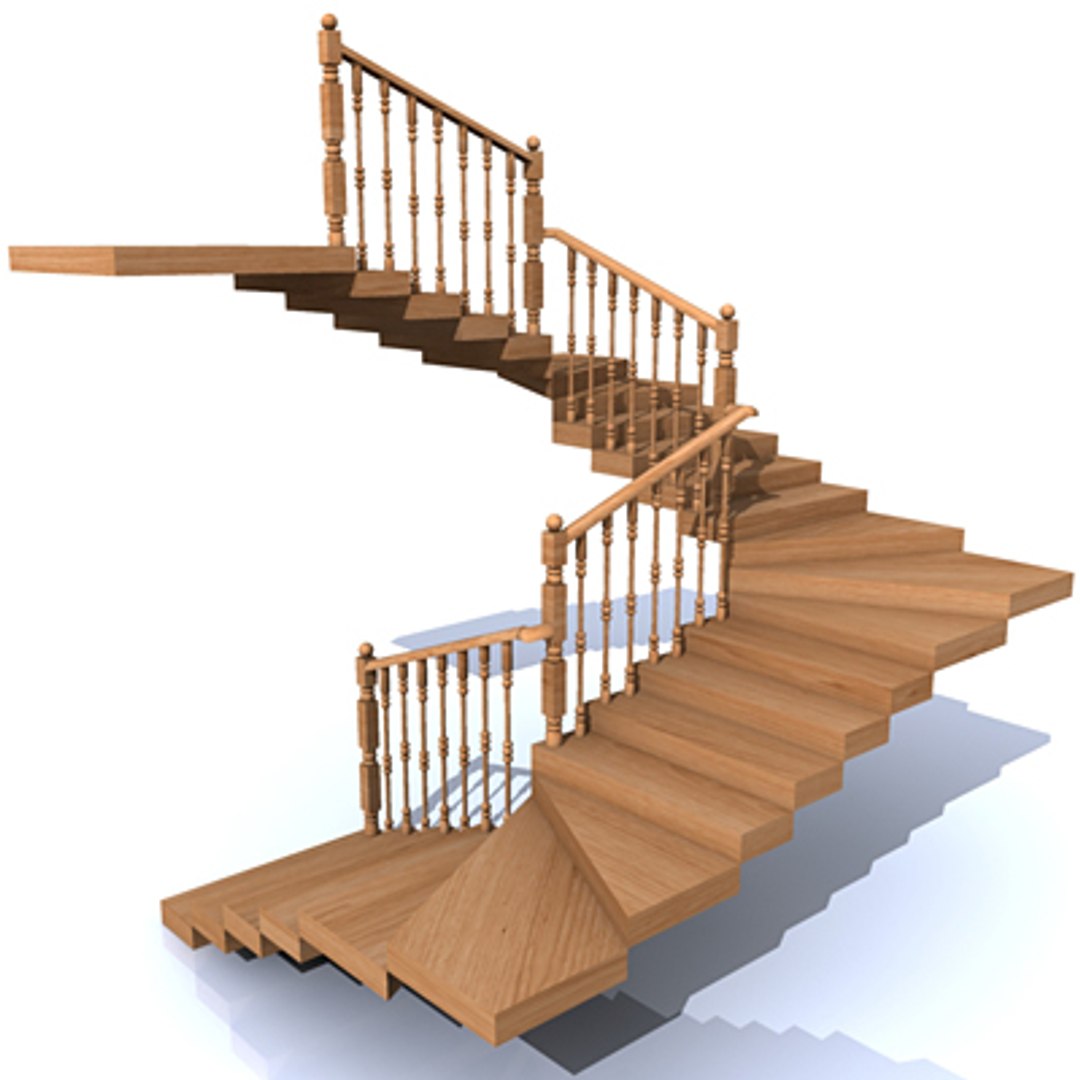 3d Stair Wood Model