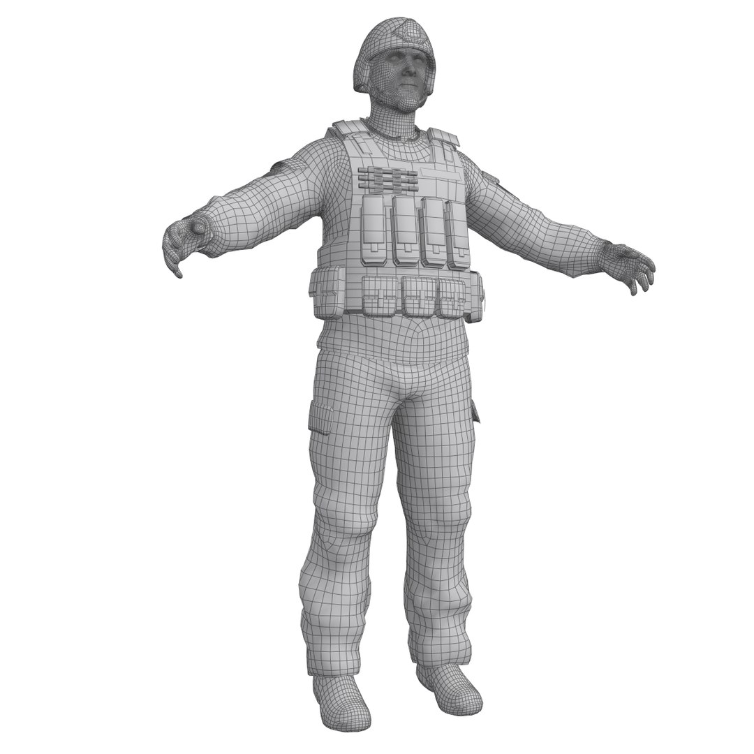 3d human military