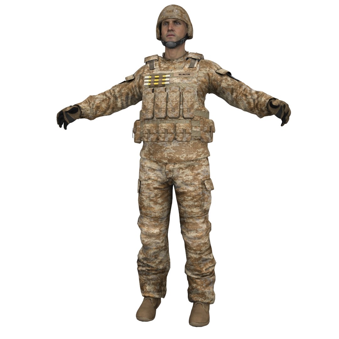 3d human military
