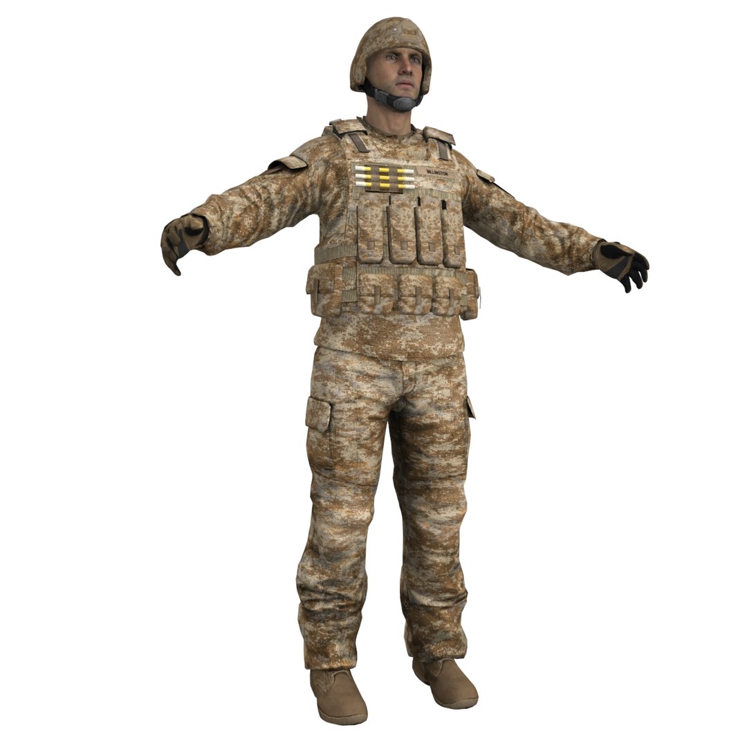 3d human military