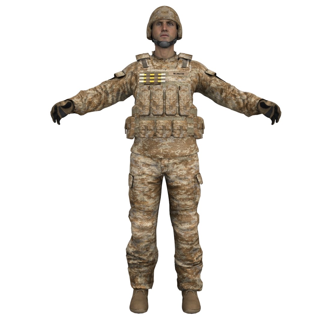 3d human military