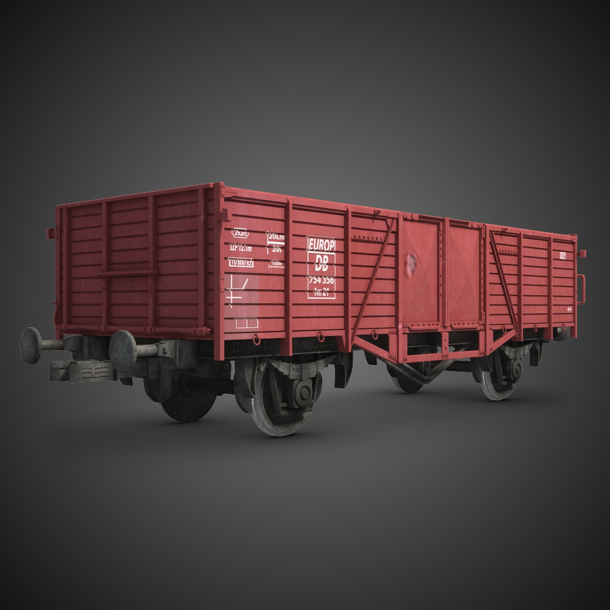 cargo train wagon 3d fbx