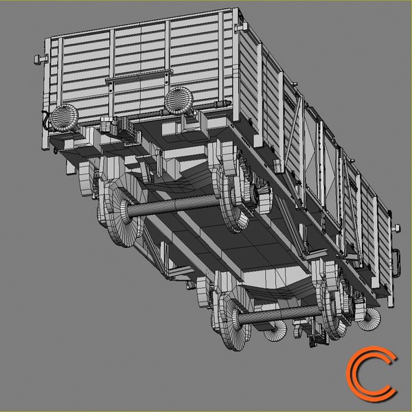 cargo train wagon 3d fbx