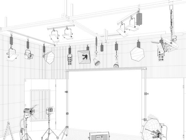 modelo 3d Escena de estudio de fotografía - TurboSquid 2084300