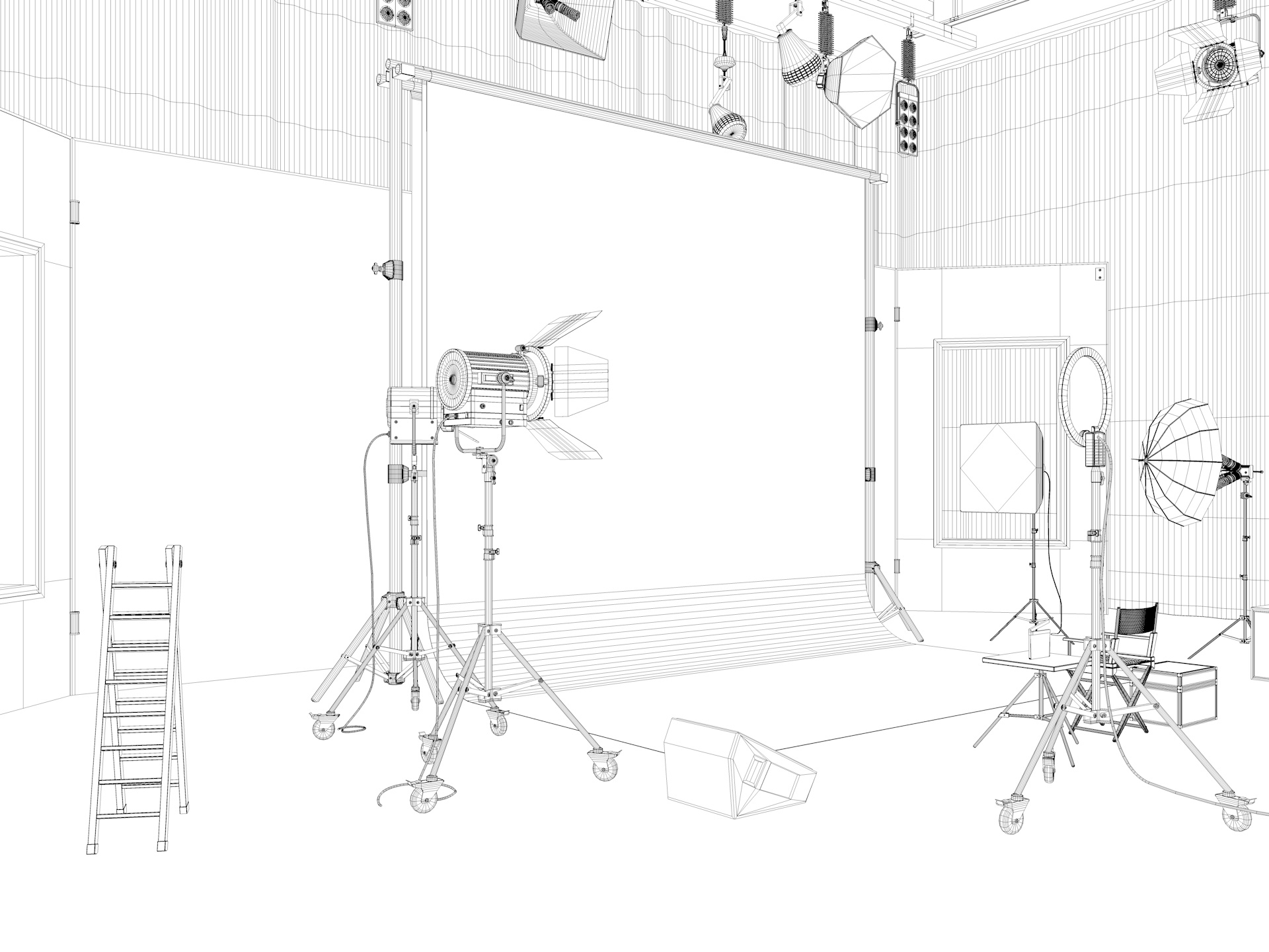 modelo 3d Escena de estudio de fotografía - TurboSquid 2084300