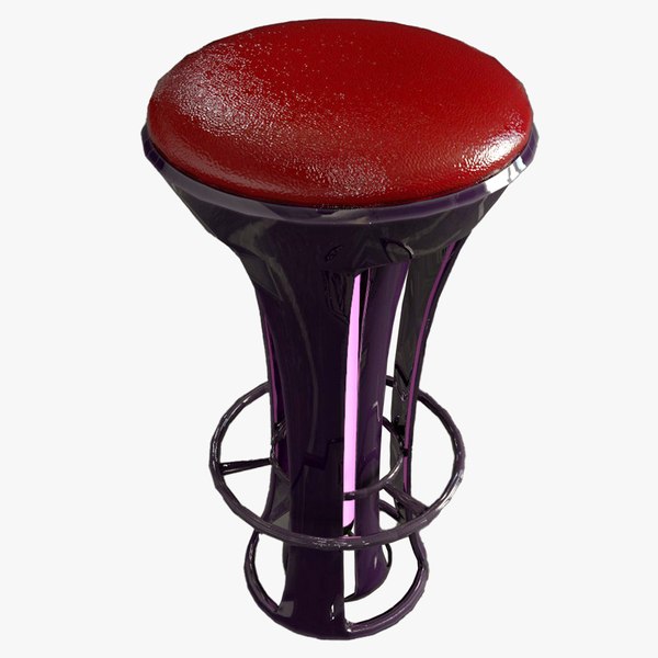 Low-poly sci-fi bar stool chair PBR game ready 3D model 3D model ...