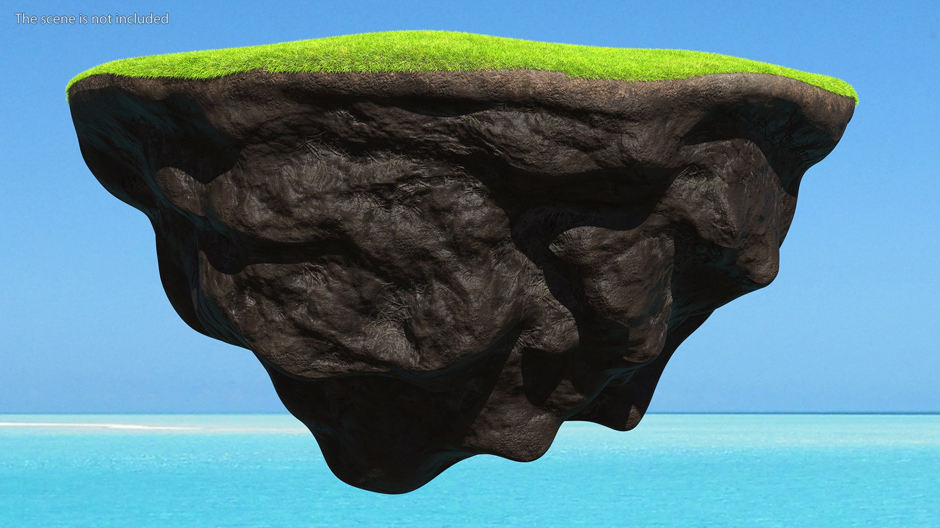 3D Round Soil Ground Cross Section With Green Grass Fur Model ...