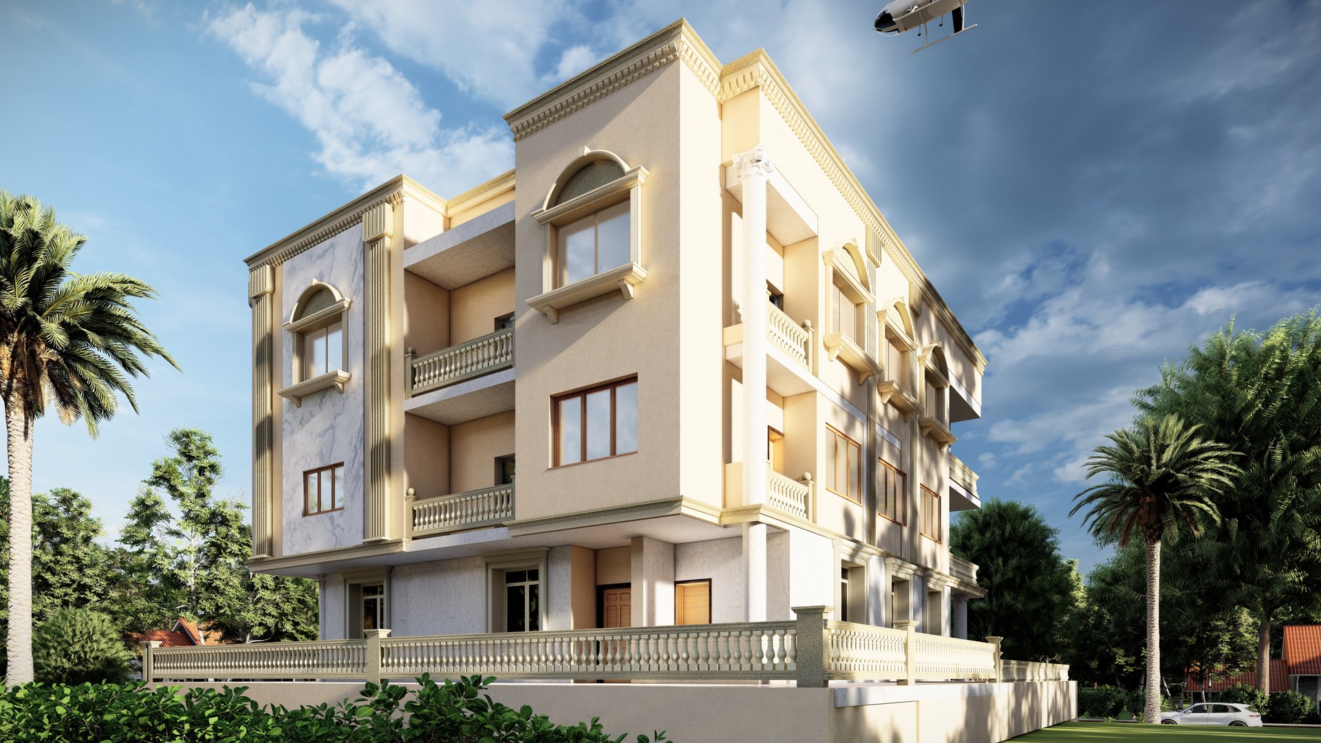 3-Story Classical Villa 3D Model - TurboSquid 2267096