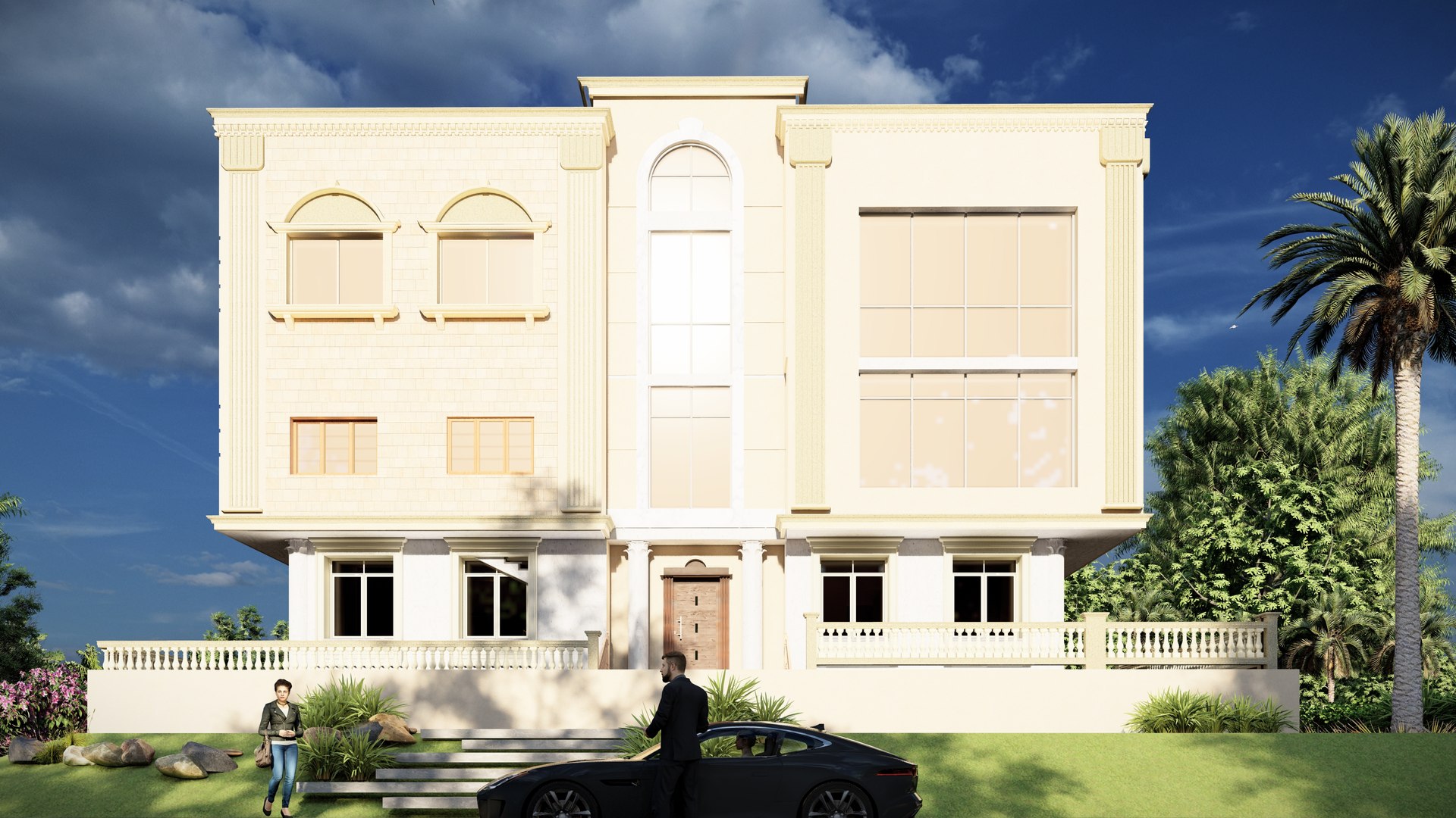 3-Story Classical Villa 3D Model - TurboSquid 2267096