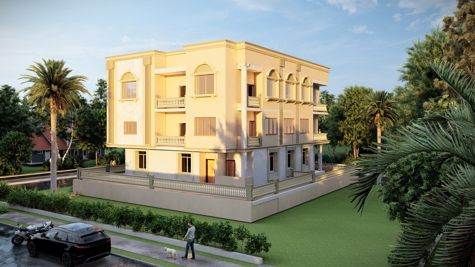 3-Story Classical Villa 3D Model - TurboSquid 2267096