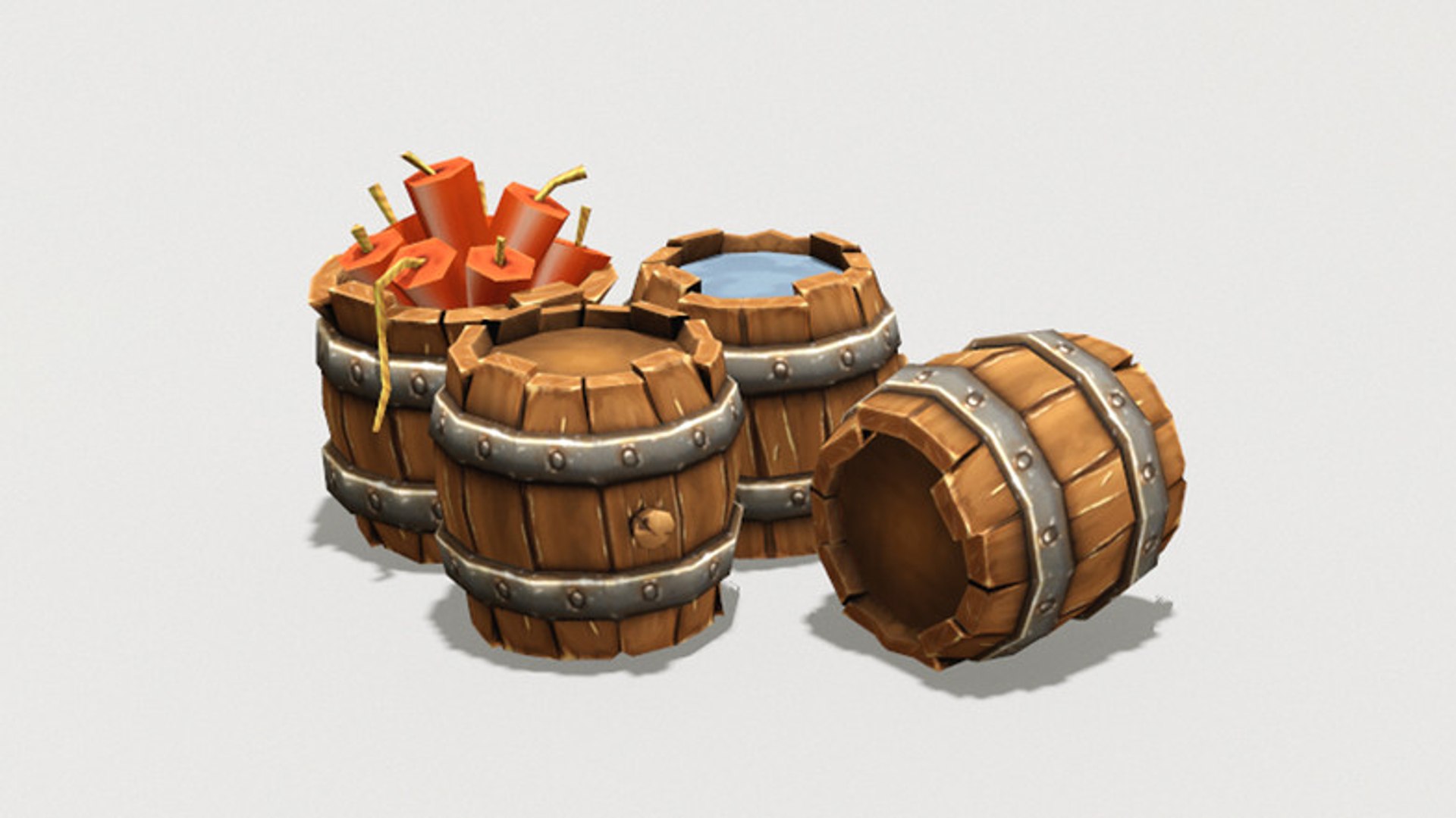 Cartoon Barrel 3D Model - TurboSquid 1095443