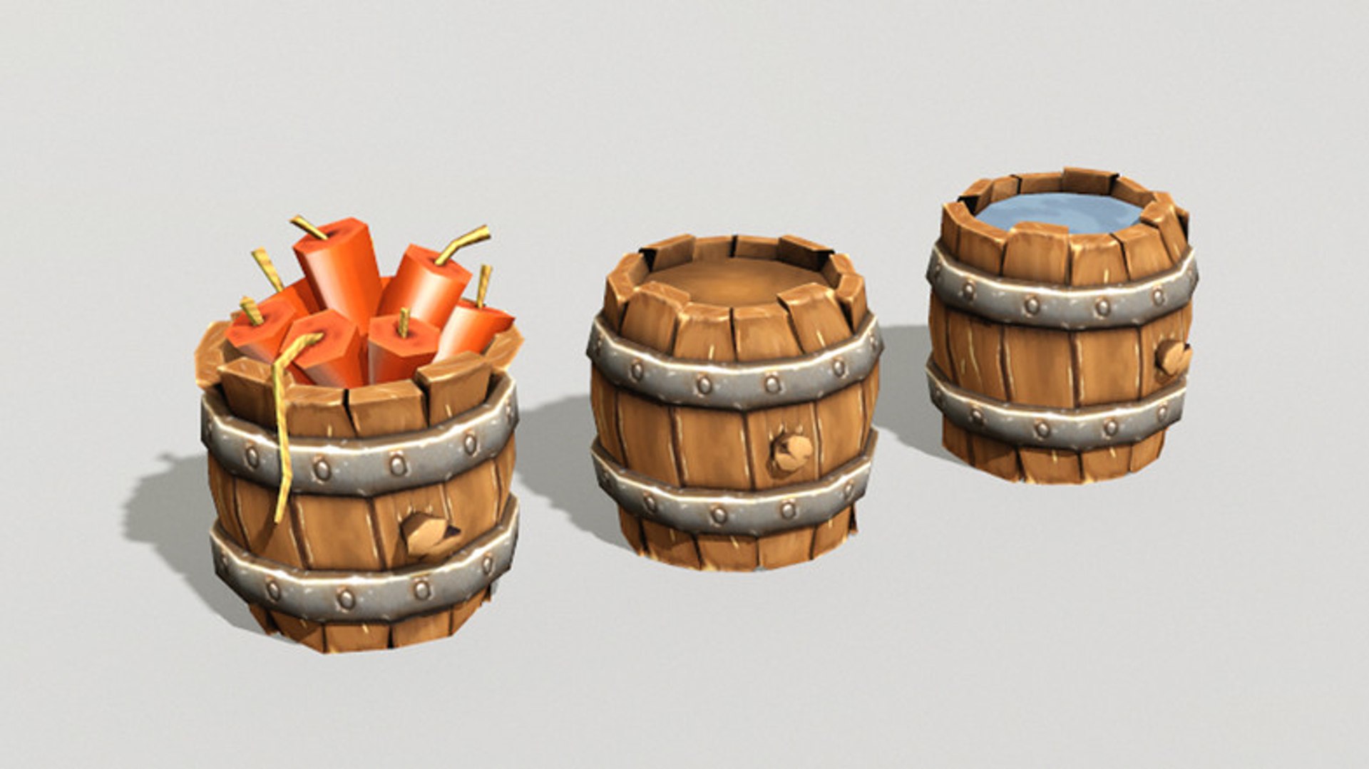 Cartoon Barrel 3D Model - TurboSquid 1095443