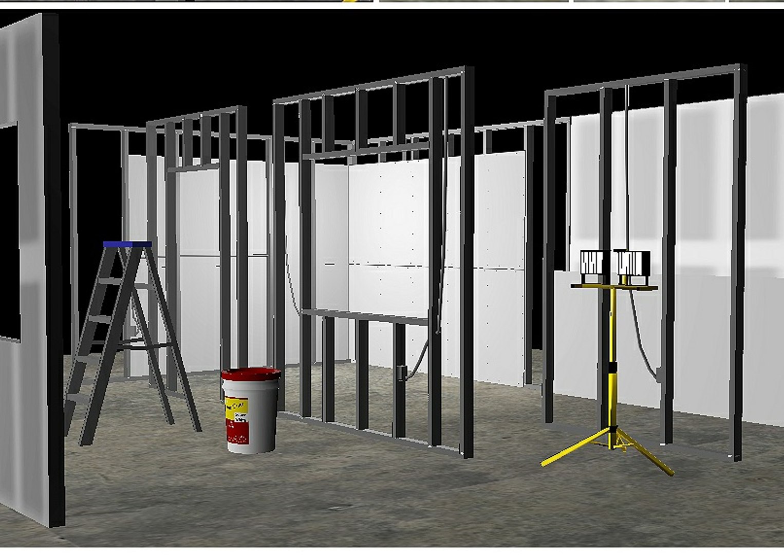 Dry Wall Construction Set 3D Model - TurboSquid 1259767