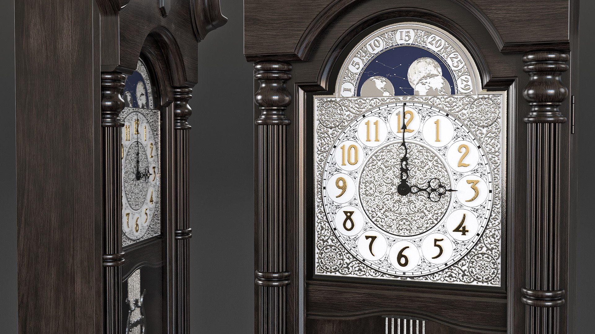 Vintage Pendulum Wall Clock 3D - TurboSquid 1496697