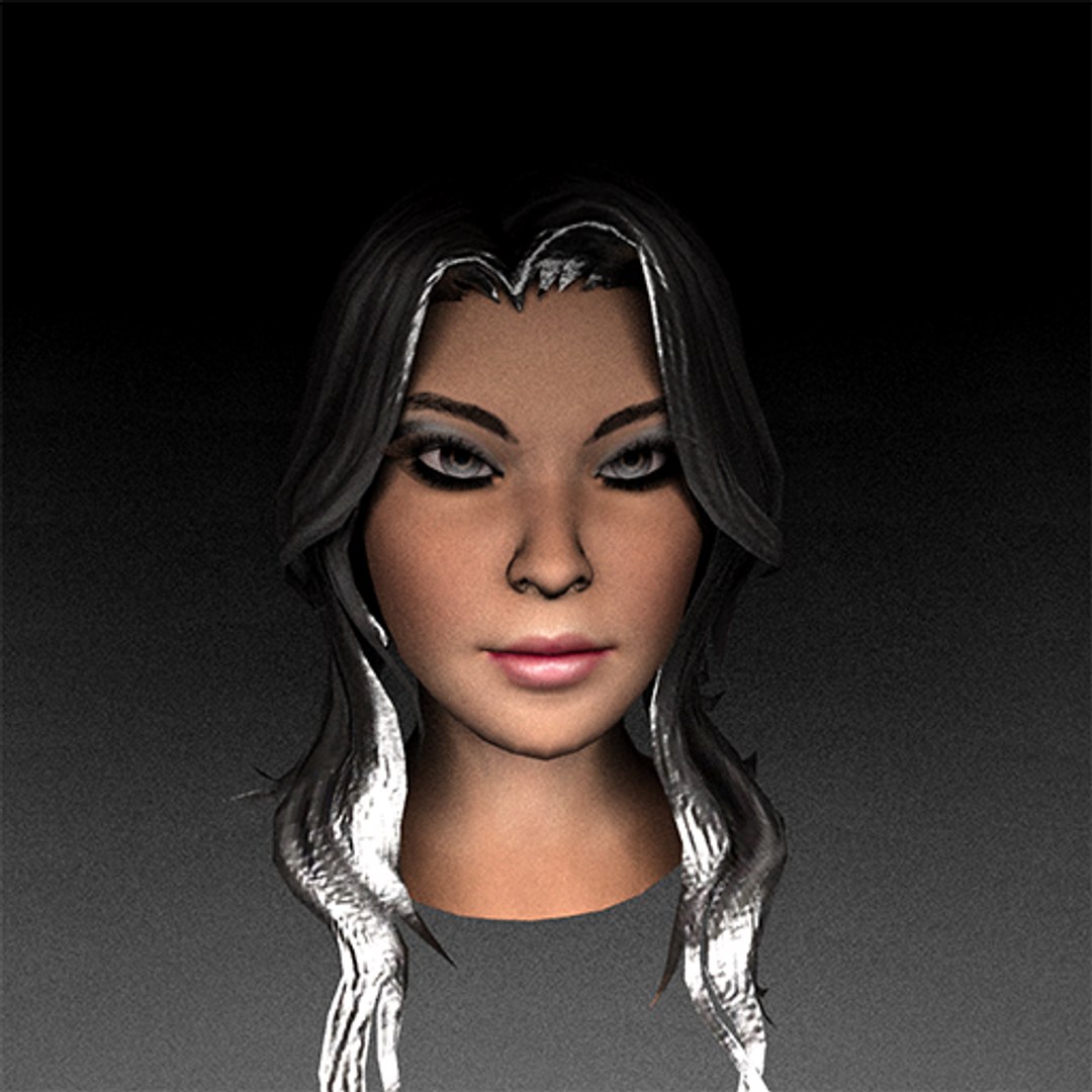 3d Model Female Hairs Eyes