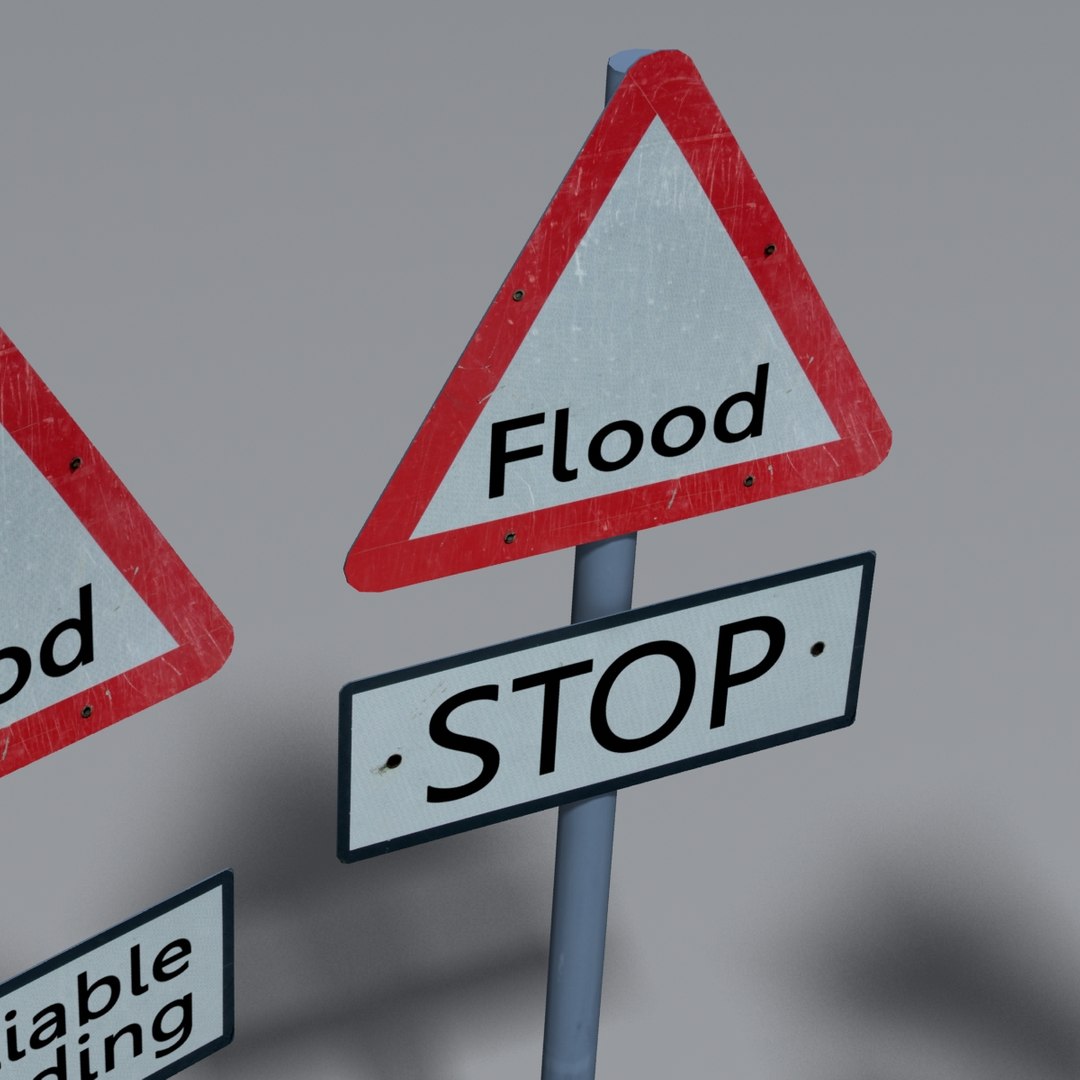flood signs 3d model