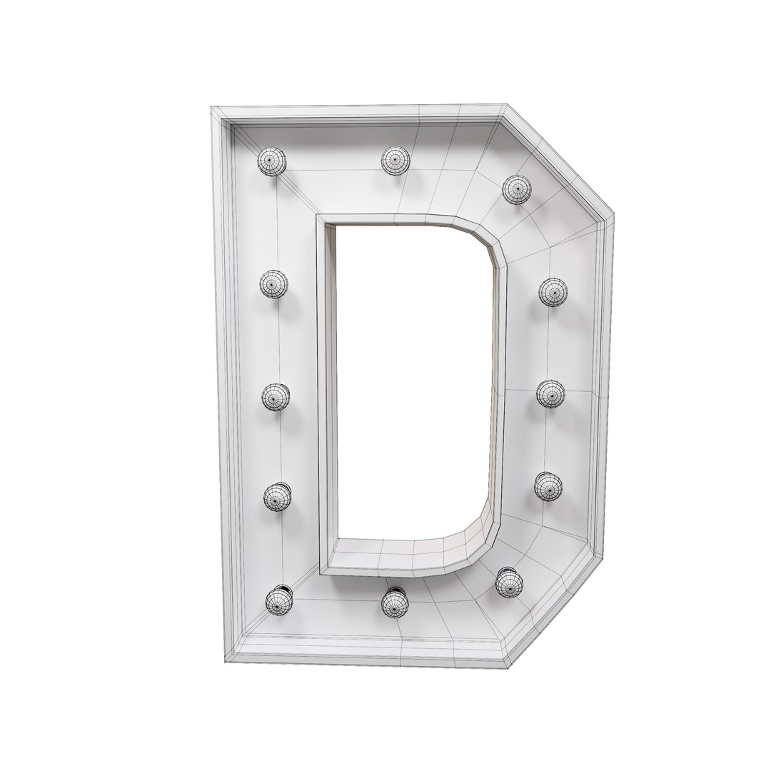 Marquee Letter D Wooden Glow Sign 3D - TurboSquid 1975835