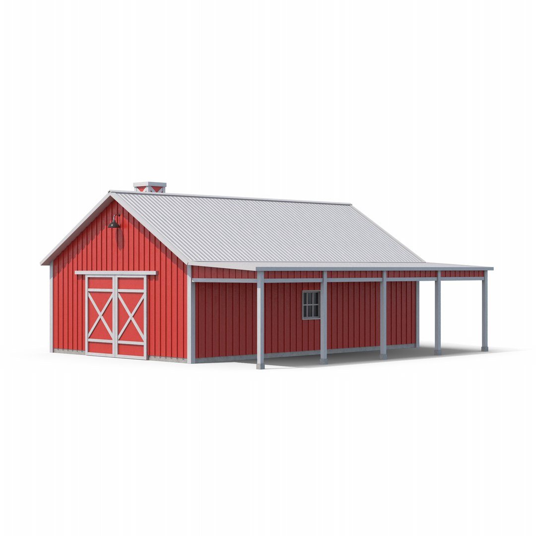 3D Red Barn 3 Model - TurboSquid 2286023