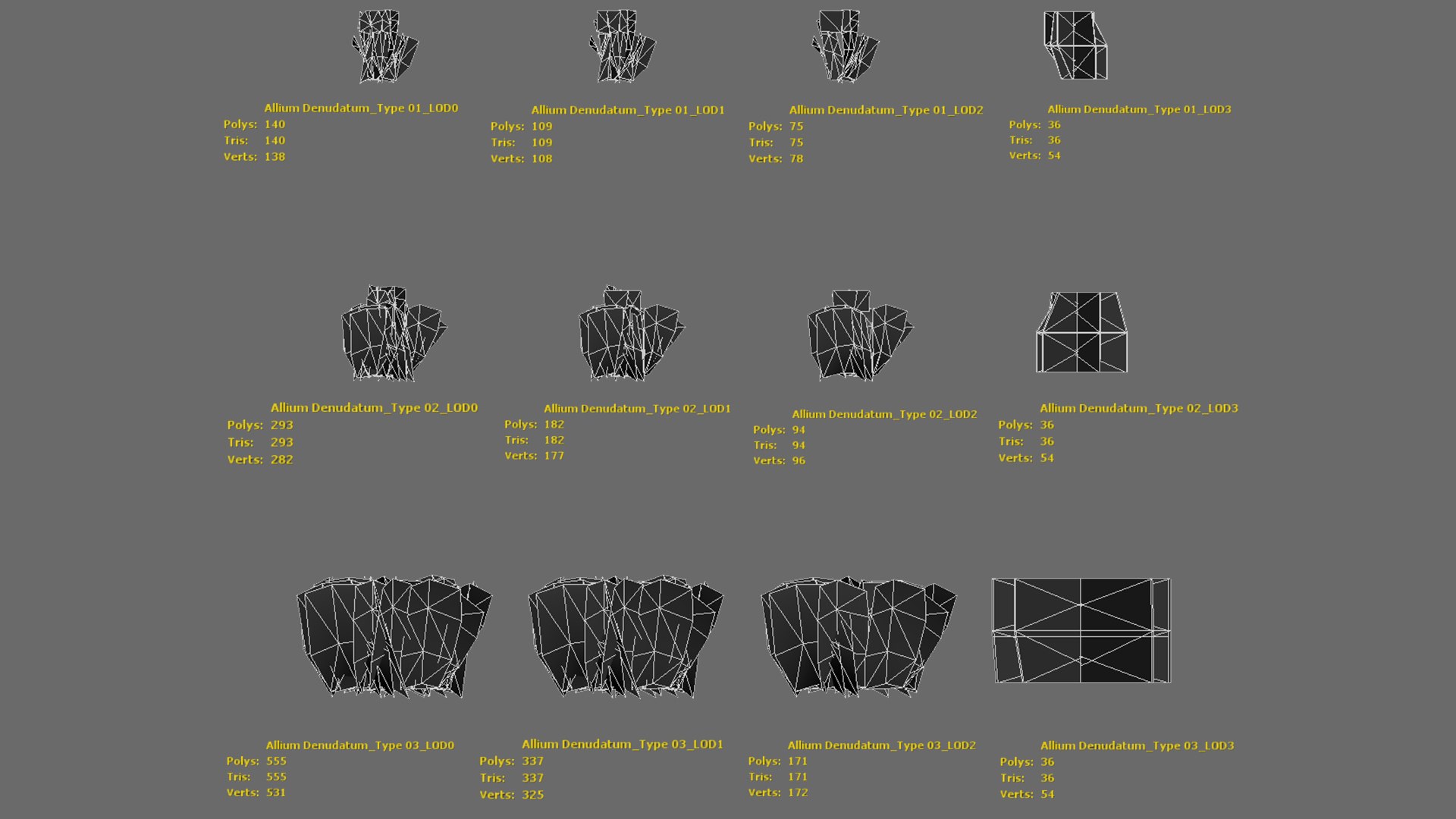 3D 5 Allium Denudatum 3D Game Ready Model - TurboSquid 2321483