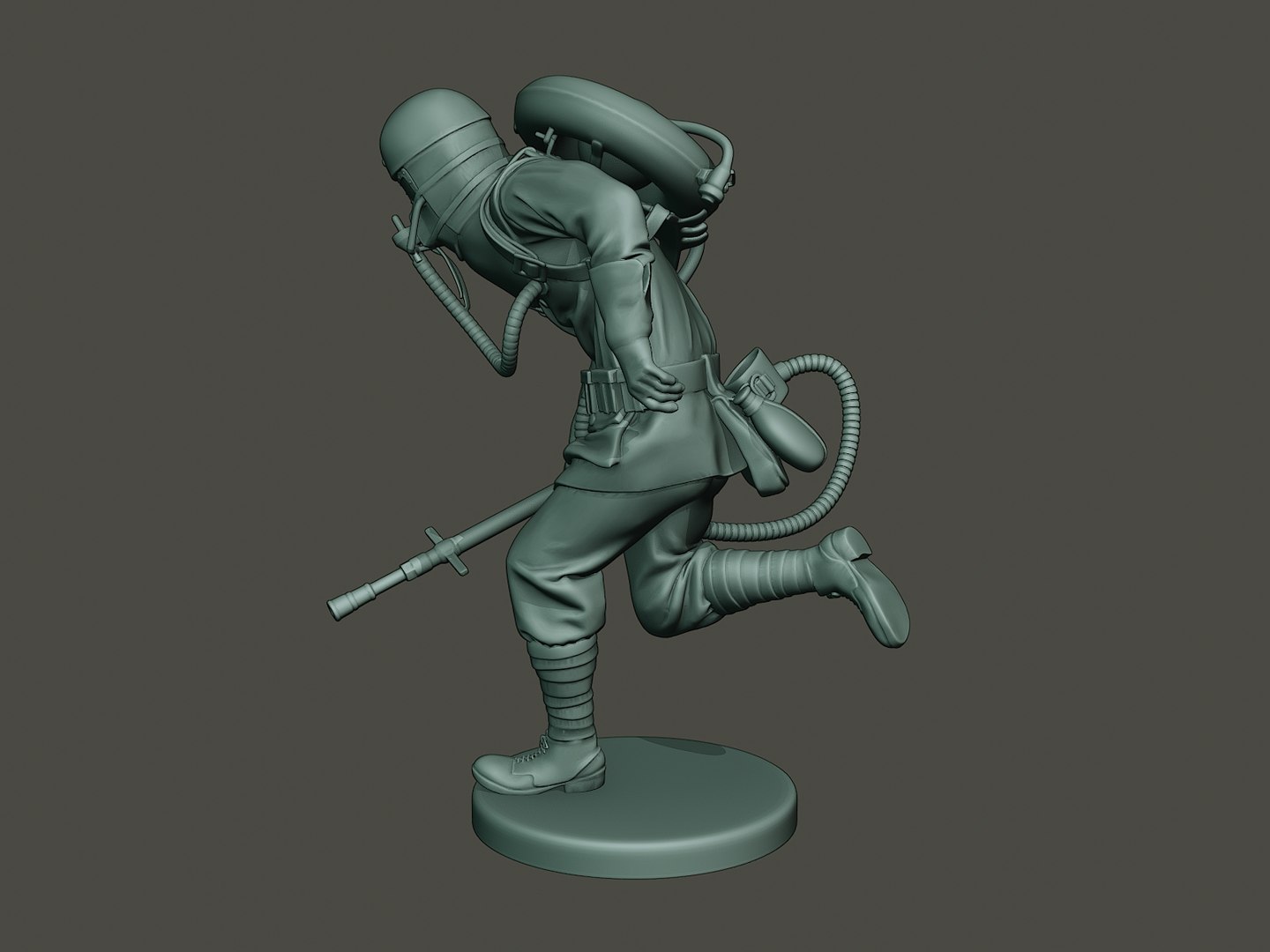 3D Model German Soldier Ww1 Run - TurboSquid 1542947