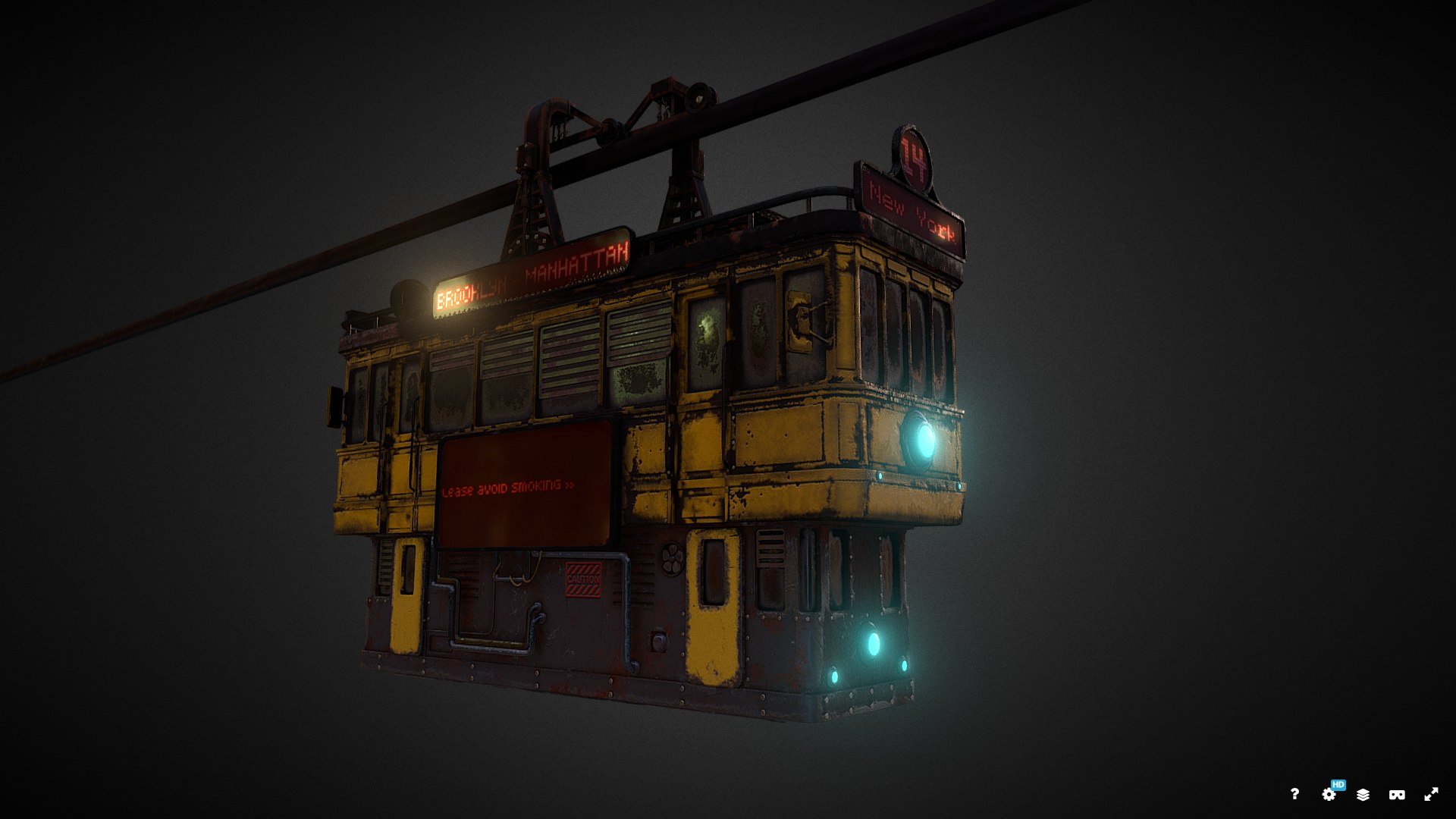 Futuristic Cable Car Model - TurboSquid 2018229