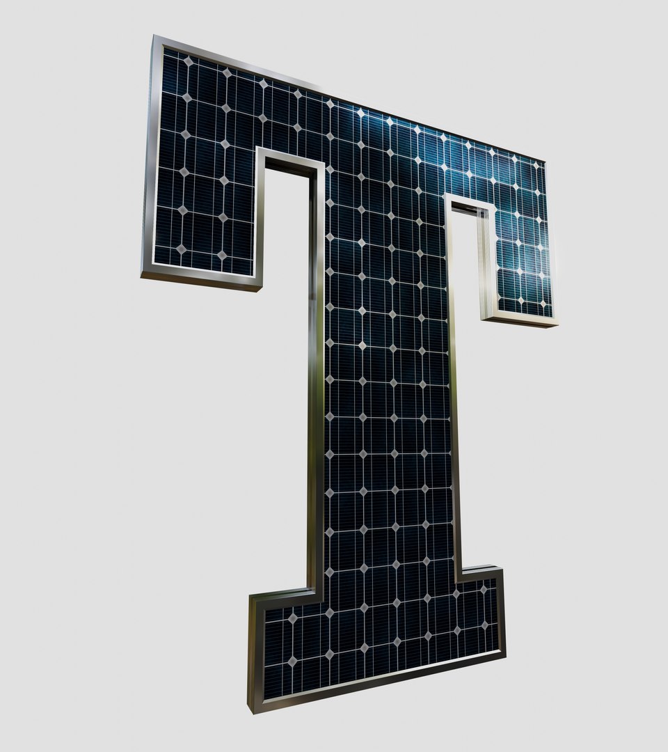 Solar Panel Letter - T 3D - TurboSquid 2242428
