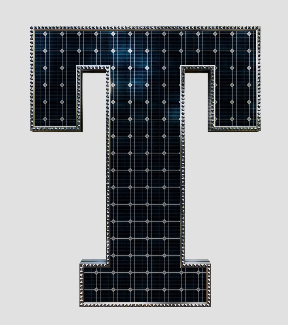 Solar Panel Letter - T 3D - TurboSquid 2242428
