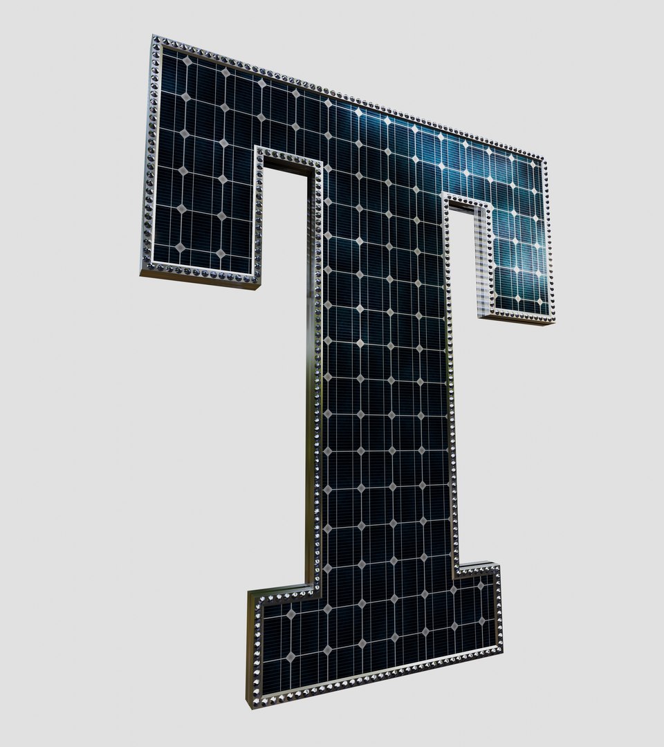 Solar Panel Letter - T 3D - TurboSquid 2242428