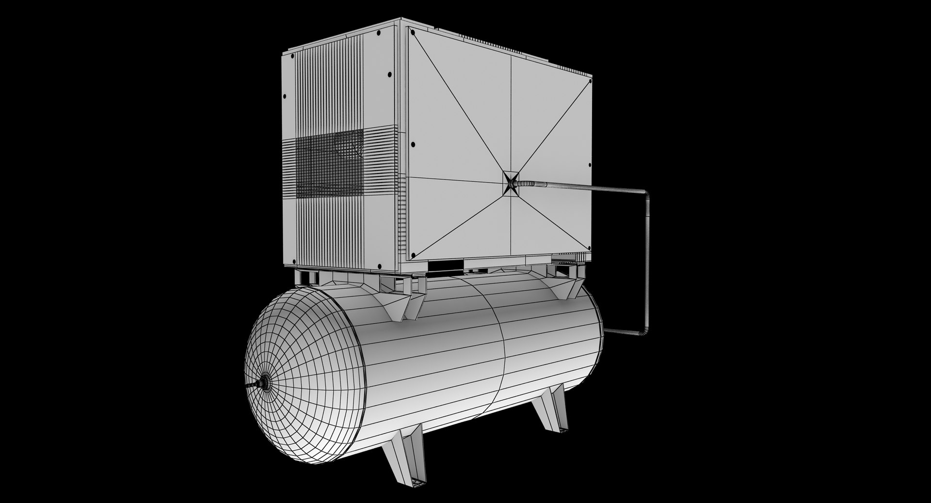 Industrial Air Compressor 3d Model