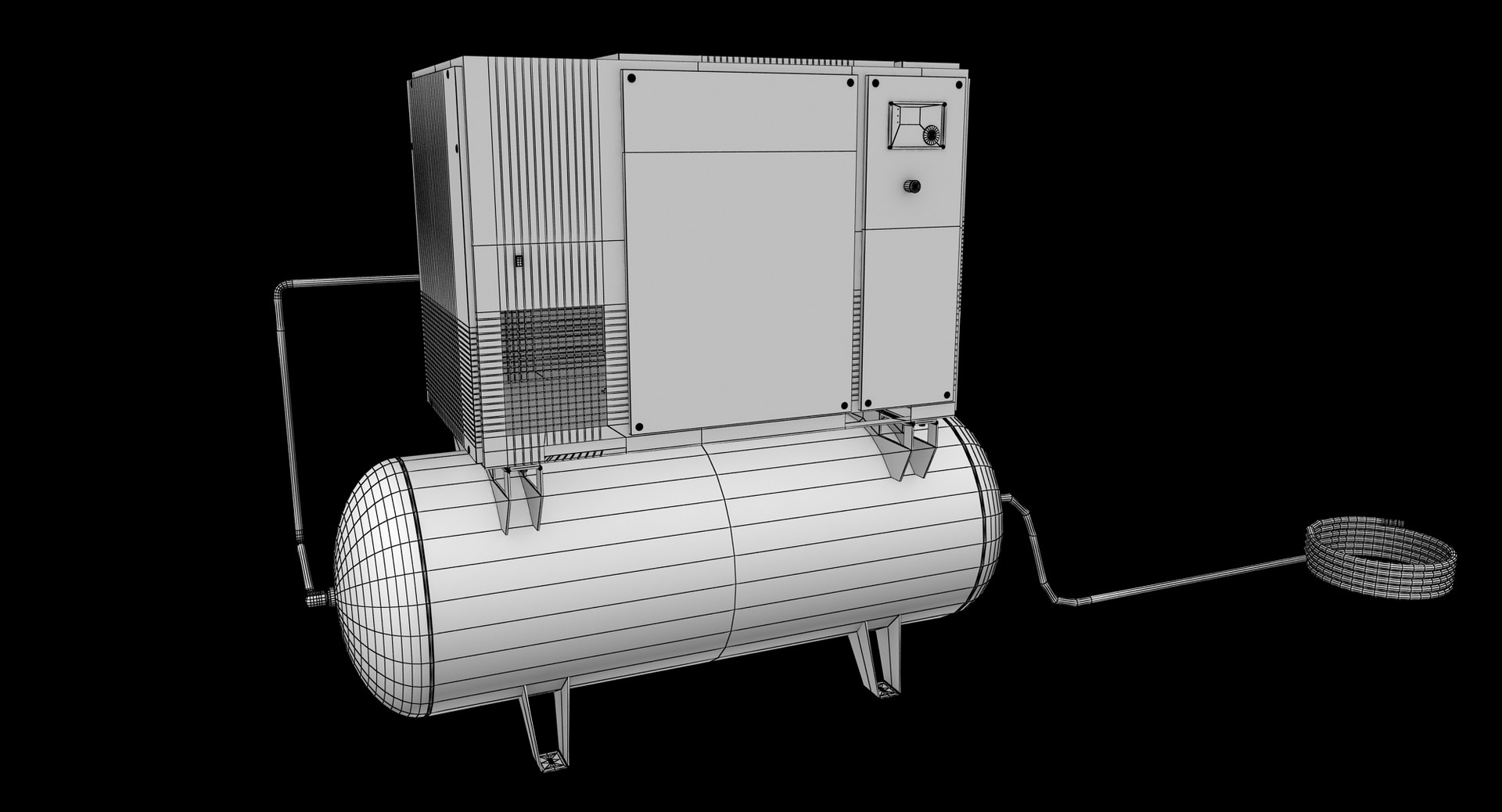 Industrial Air Compressor 3d Model