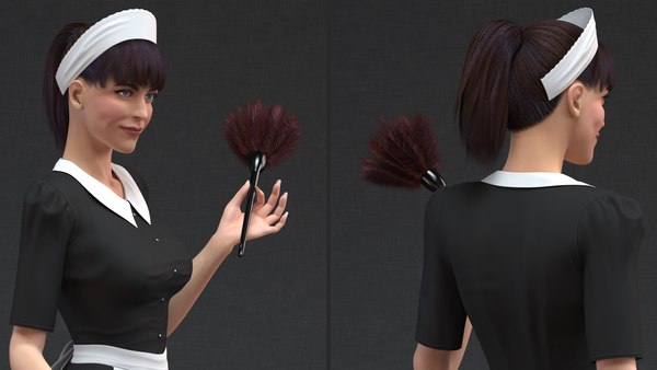 Housekeeping maid rigged female 3D model - TurboSquid 1581177