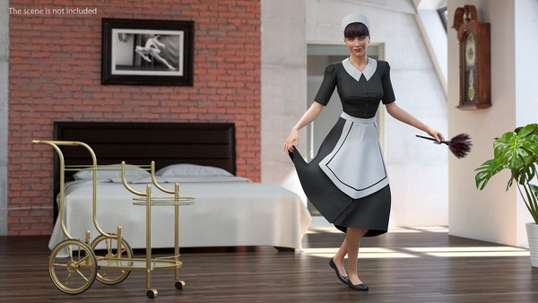 Housekeeping maid rigged female 3D model - TurboSquid 1581177