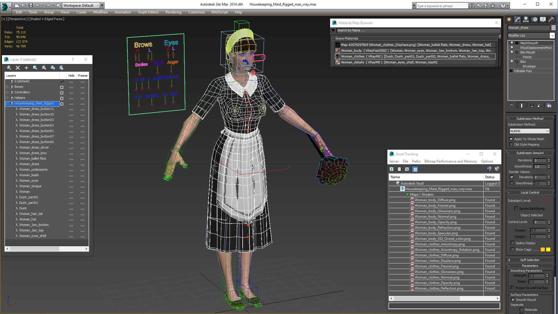 Housekeeping maid rigged female 3D model - TurboSquid 1581177